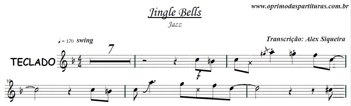 Jingle Bells Jazz - Partitura Teclado - O Primo das Partituras