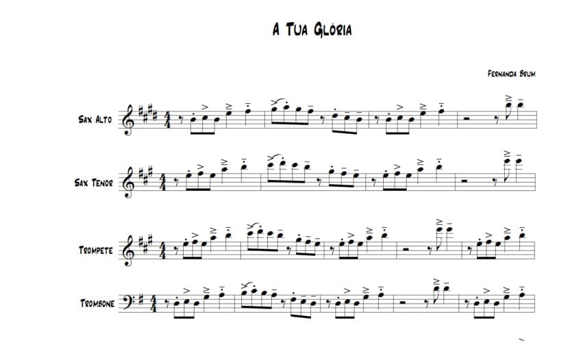 A Tua Glória Faz - Partitura Metais - O Primo das Partituras A Tua Glória Faz - Partitura Metais - O Primo das Partituras