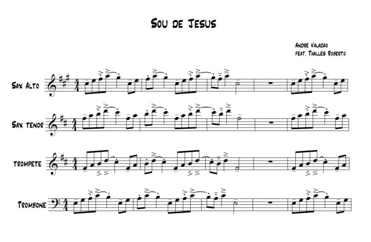 Sou de Jesus Partitura Metais - O Primo das Partituras Sou de Jesus Partitura Metais - O Primo das Partituras