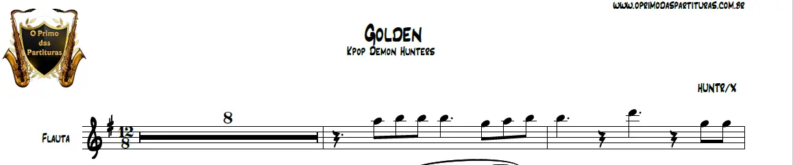 Partitura Golden - Flauta - Kpop - O Primo das Partituras