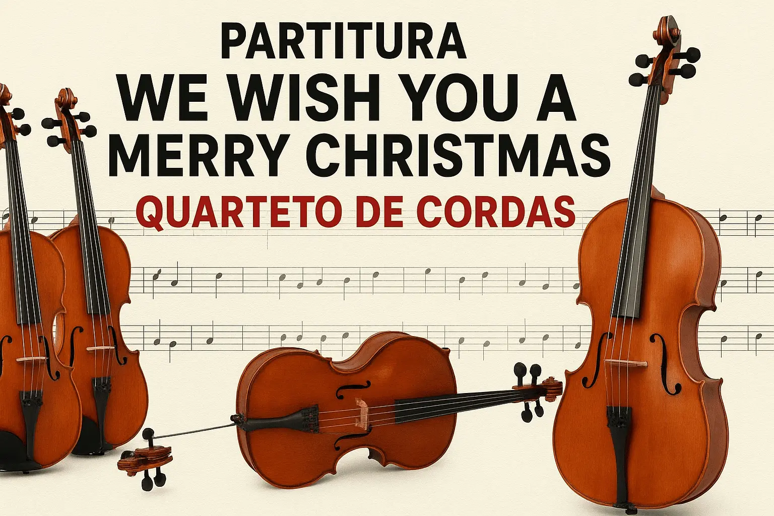 Partitura We Wish You A Merry Christmas - Quarteto Cordas - O Primo das ...