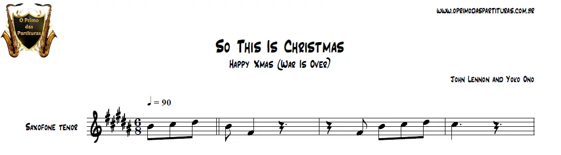 Partitura So This Is Christmas - Sax Tenor - O Primo das Partituras